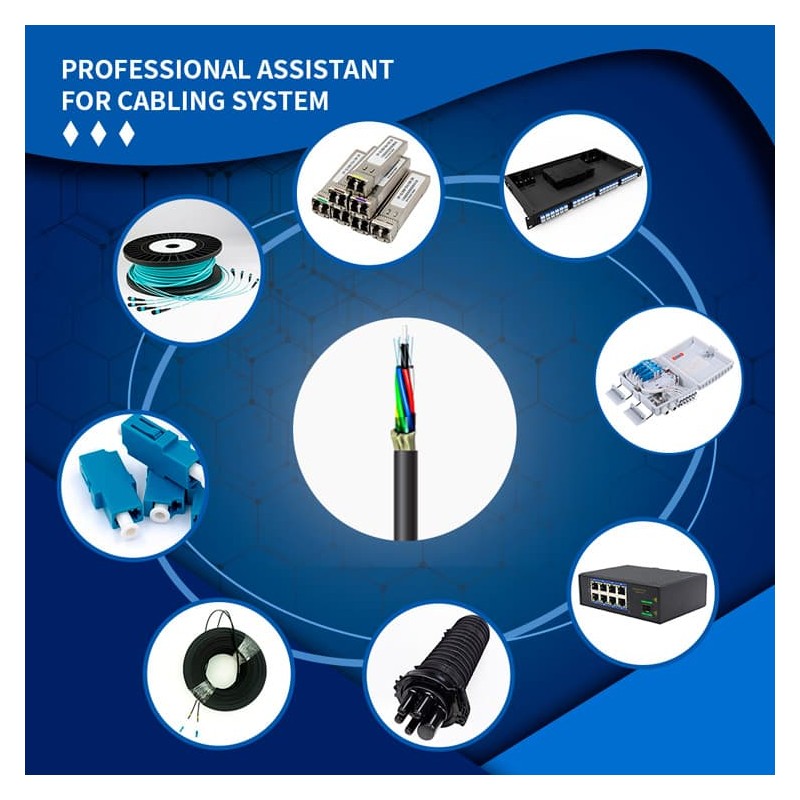 OM3 Multimode 6 Core Fibre Optic Cable GYFTY Tight Buffered 50/125